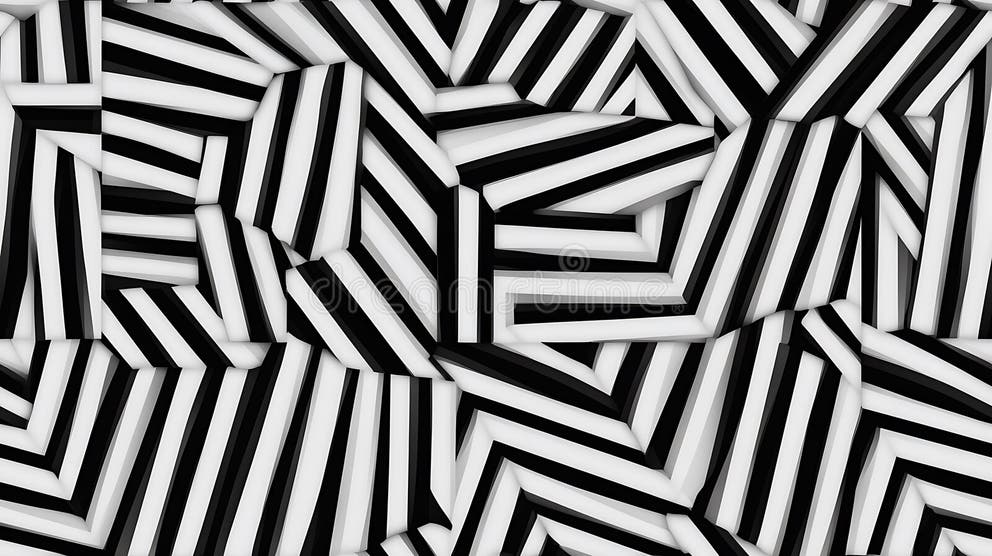 Abstract Black and White Geometric Pattern with Sharp Lines and ...