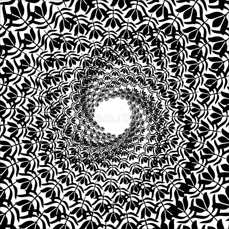 Abstract Black and White Geometric Pattern with Stars. Wicker Spiral Tunnel. Vector Illustration ...
