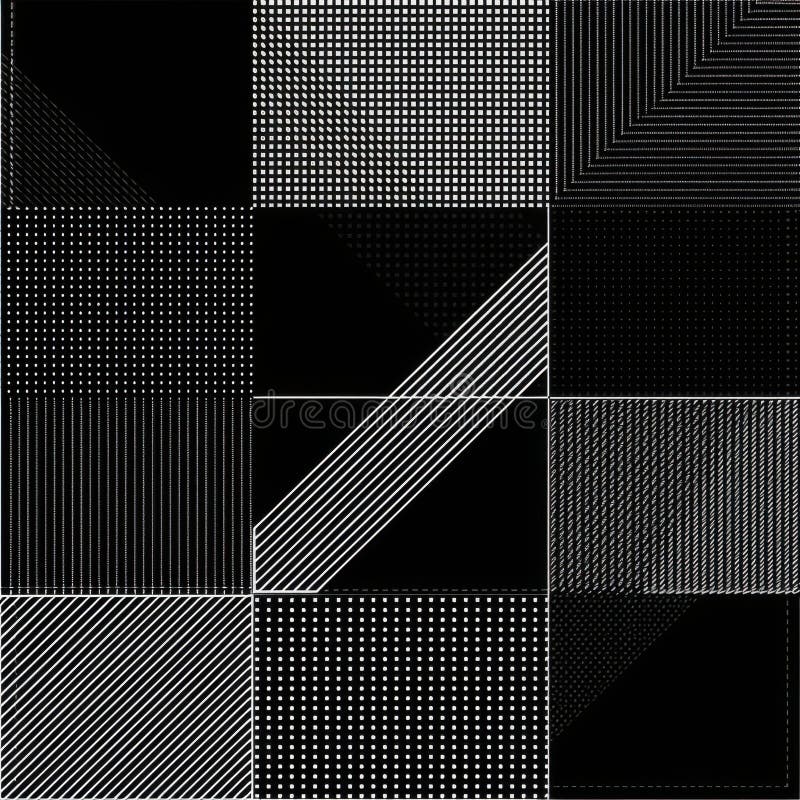 Abstract Black and White Geometric Patterns Stock Illustration ...