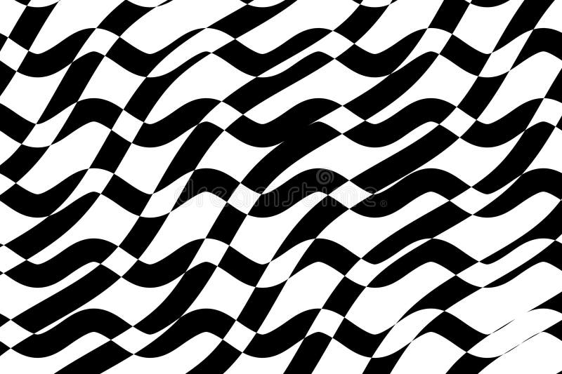 Black White Checkered Wave Stripe Stock Illustrations – 297 Black White ...