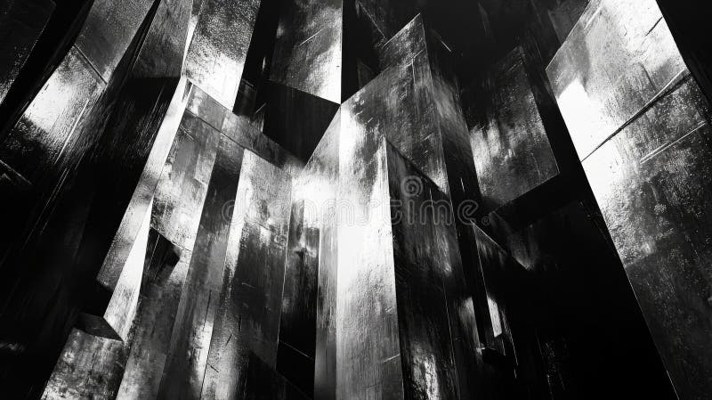 Abstract Black and White Geometric Structure Stock Illustration ...