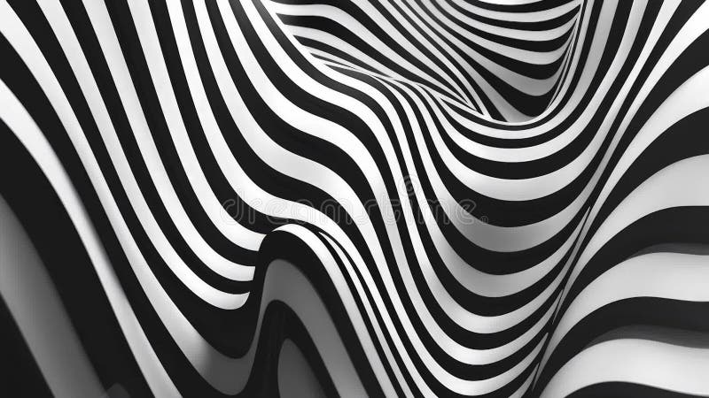 Abstract Black and White Geometric Waves Pattern Animation Video with ...