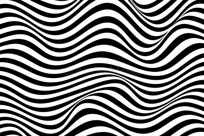 Abstract Black and White Geometric Waves Pattern with Vector Optical ...