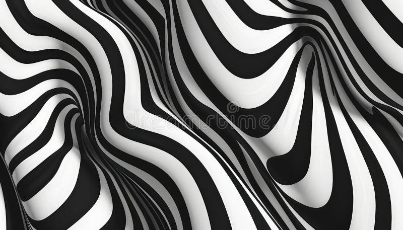 Abstract Black and White Geometric Waves Pattern with Vector Optical ...