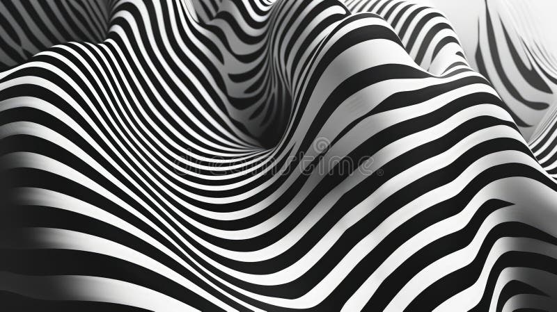 Abstract Black and White Geometric Waves Pattern with Vector Optical ...