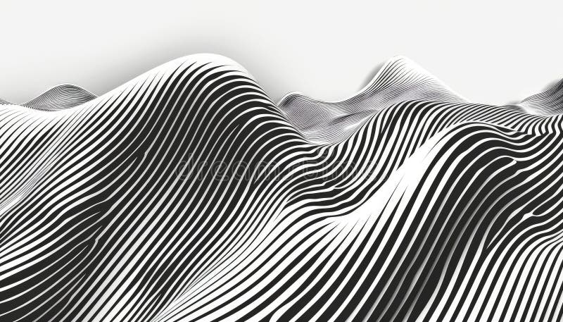 Abstract Black and White Geometric Waves Pattern with Vector Optical ...
