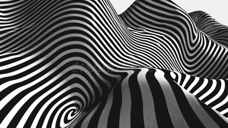 Abstract Black and White Geometric Waves Pattern with Vector Optical ...