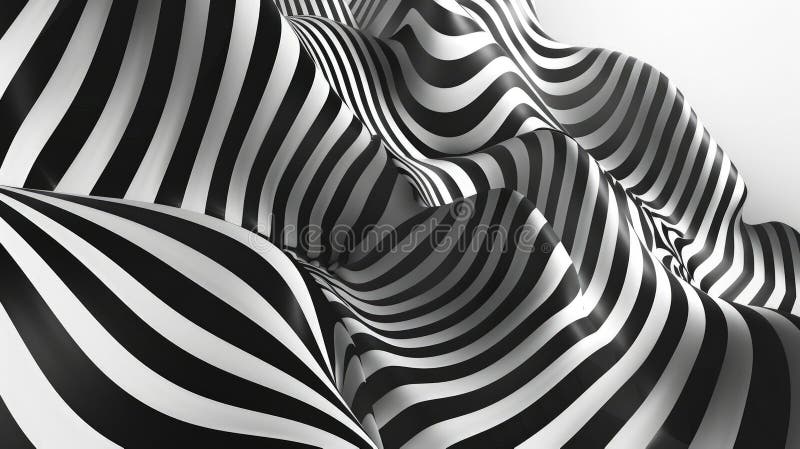 Abstract Black and White Geometric Waves Pattern with Vector Optical ...