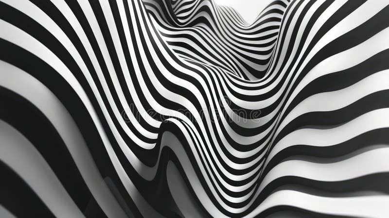 Abstract Black and White Geometric Waves Pattern with Vector Optical ...