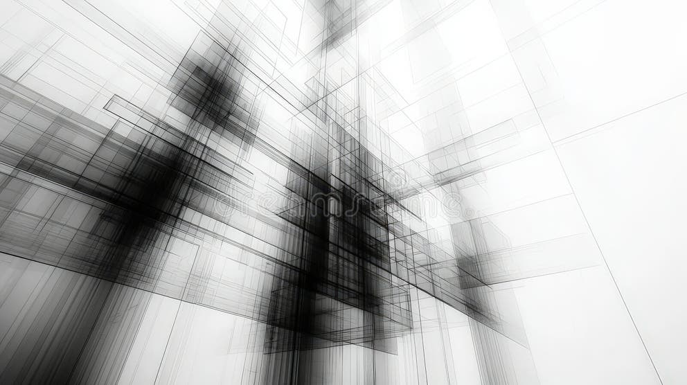 Abstract Black and White Geometry with Lines and Shapes Creating a ...