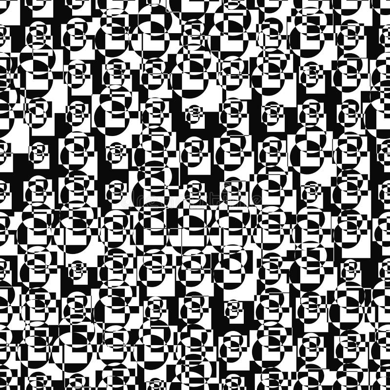 Abstract Black and White Glitch Seamless Pattern. Geometric Background ...