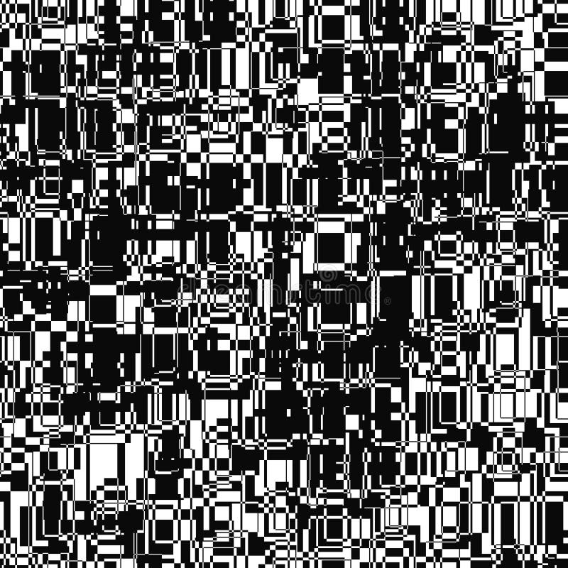Abstract Black and White Glitch Seamless Pattern. Geometric Background ...