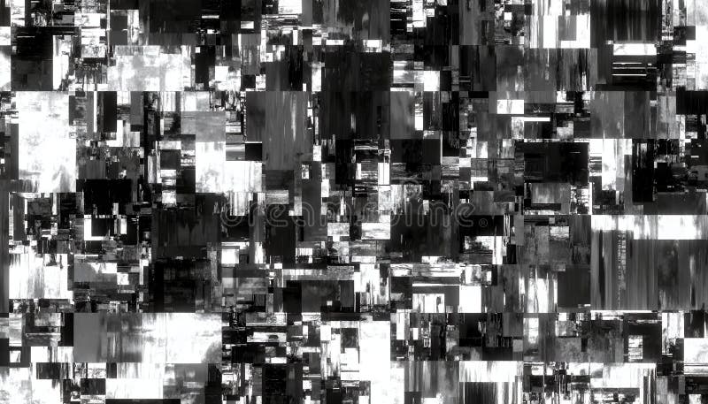Abstract Black and White Glitch Texture Stock Image - Image of bright ...