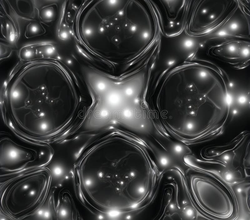 Abstract Black and White Glowing Orb Pattern Symmetrical Design Stock ...