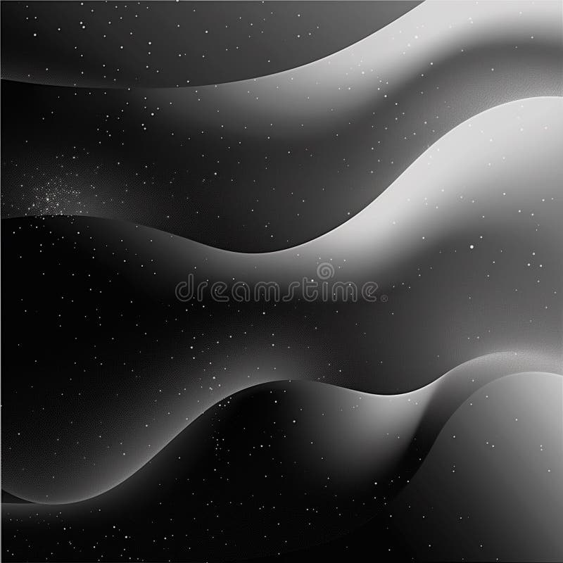 Abstract Black and White Gradient with Flowing Curves Stock ...