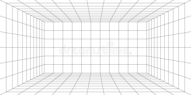 Abstract Black White Grid Lines. Perspective Rectangle Background. 3d ...