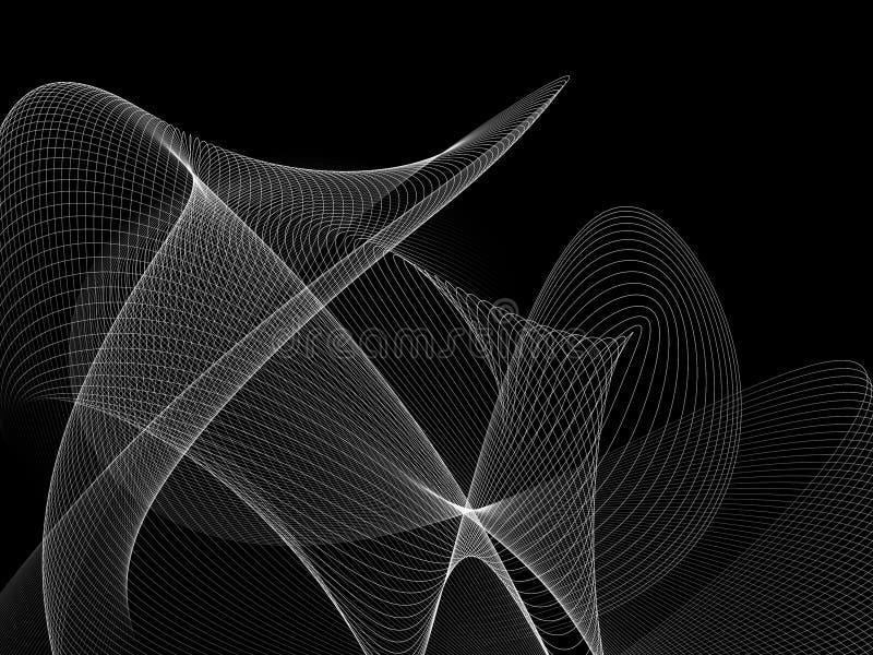 Abstract Black and White Grid Wave Background Stock Illustration ...