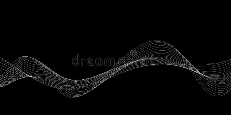 Abstract Black and White Grid Wave Design Stock Illustration ...