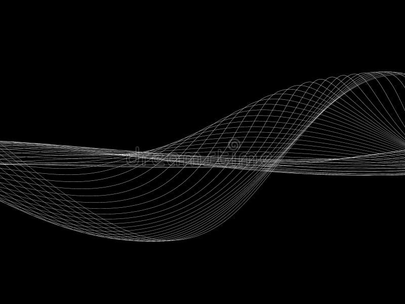 Abstract Black and White Grid Wave Line Stock Illustration ...