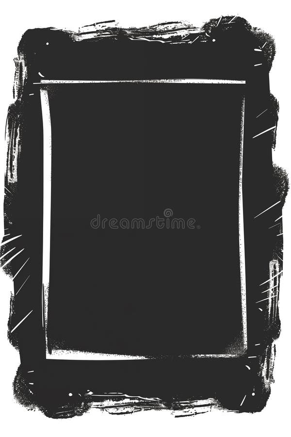 Abstract Black and White Grunge Frame with Distressed Edges Stock ...
