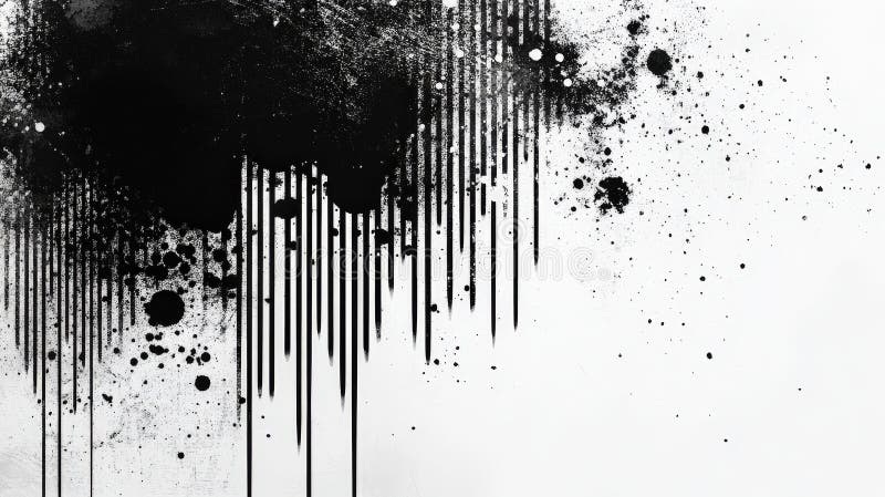 Abstract Black and White Grunge Texture with Splatter and Drips Stock ...