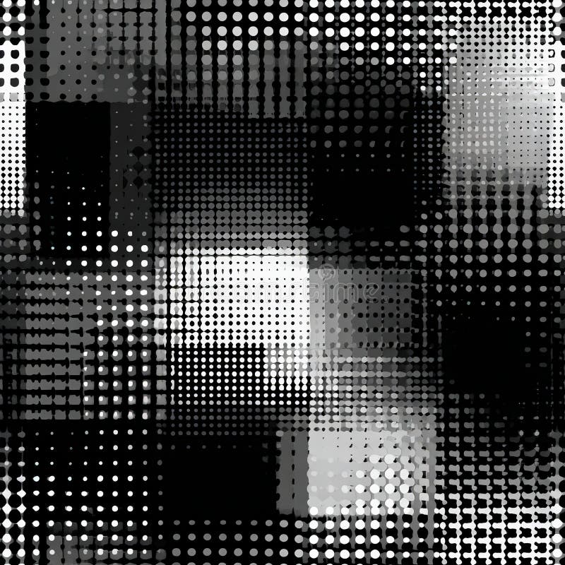 Abstract Black and White Halftone Design with Geometric Patterns Stock ...