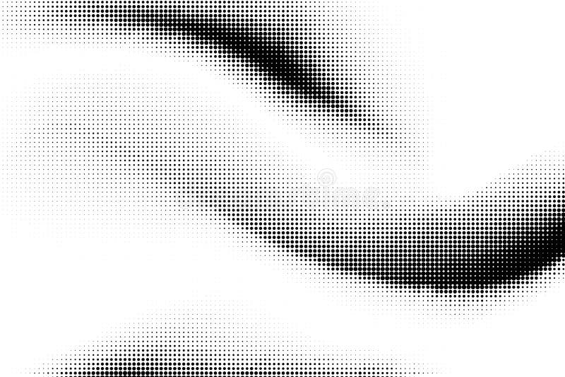 Abstract Black and White Halftone Wave Background with Smooth Gradient ...