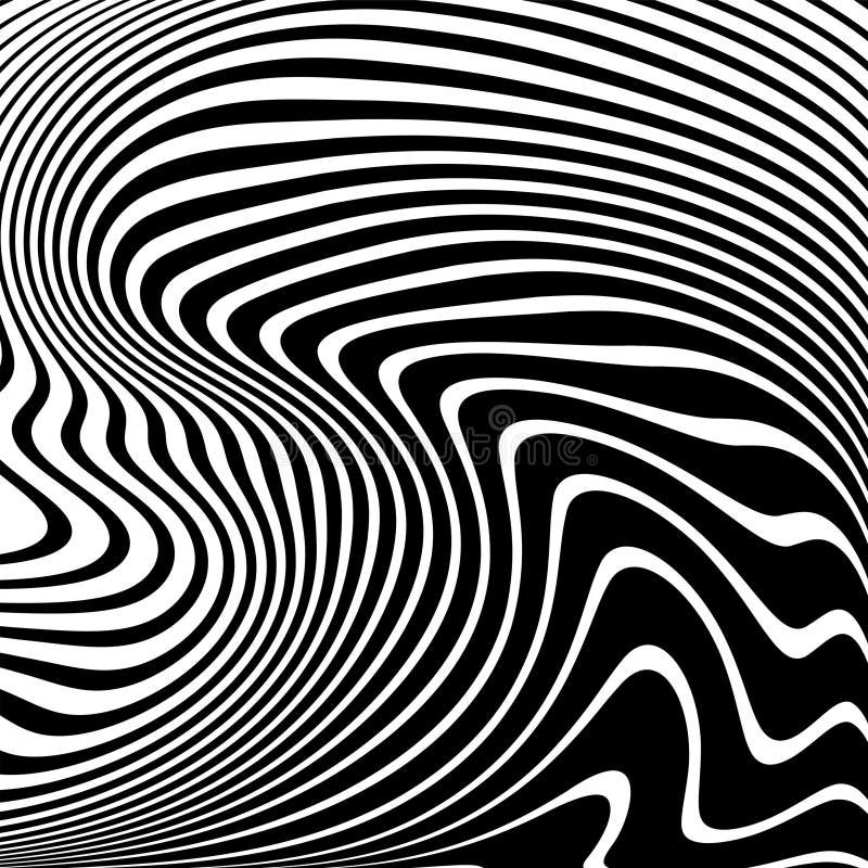 Abstract Black and White Halftone Wavy Lines Pattern Stock Vector ...