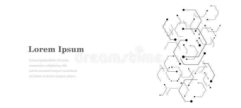Abstract Black White Hexagon, Geometric Background, Scientific ...