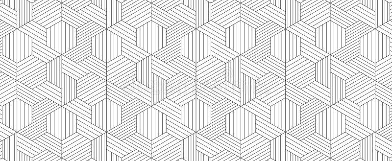 Abstract Black White Hexagon, Geometric Background, Striped Polygon ...