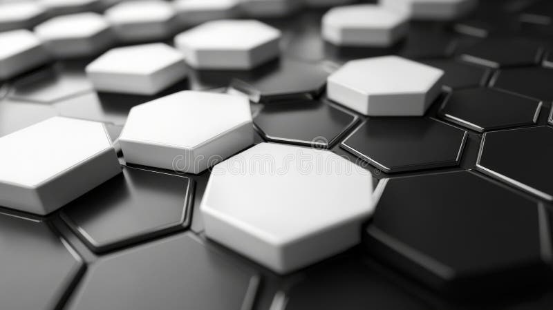 Abstract Black and White Hexagon Pattern Background Stock Illustration - Illustration of white ...