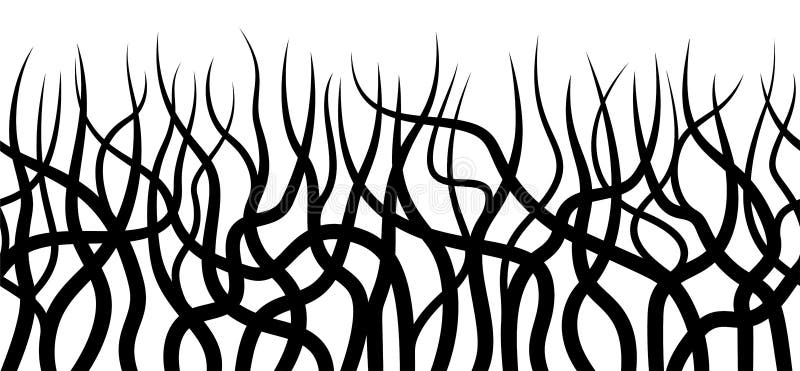 Abstract Black and White Horizontal Seamless Background. Root Pattern ...