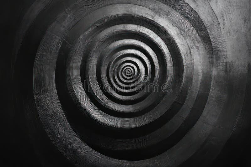 Abstract Black and White Hypnotic Spiral Circle Stock Photo - Image of ...