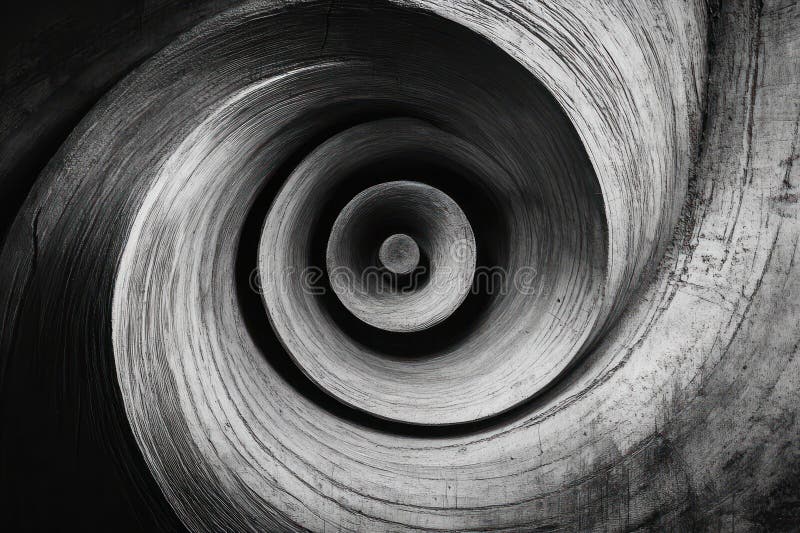Abstract Black and White Hypnotic Spiral Circle Stock Image - Image of ...