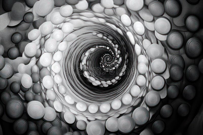 Abstract Black and White Hypnotic Spiral Circle Stock Photo - Image of ...