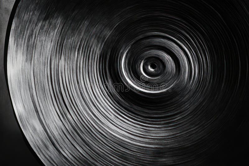 Abstract Black and White Hypnotic Spiral Circle Stock Image - Image of ...