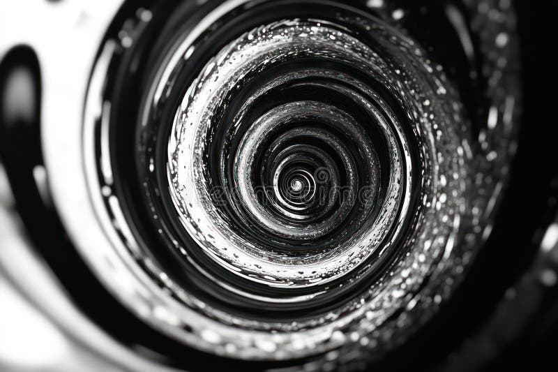 Abstract Black and White Hypnotic Spiral Circle Stock Photo - Image of ...
