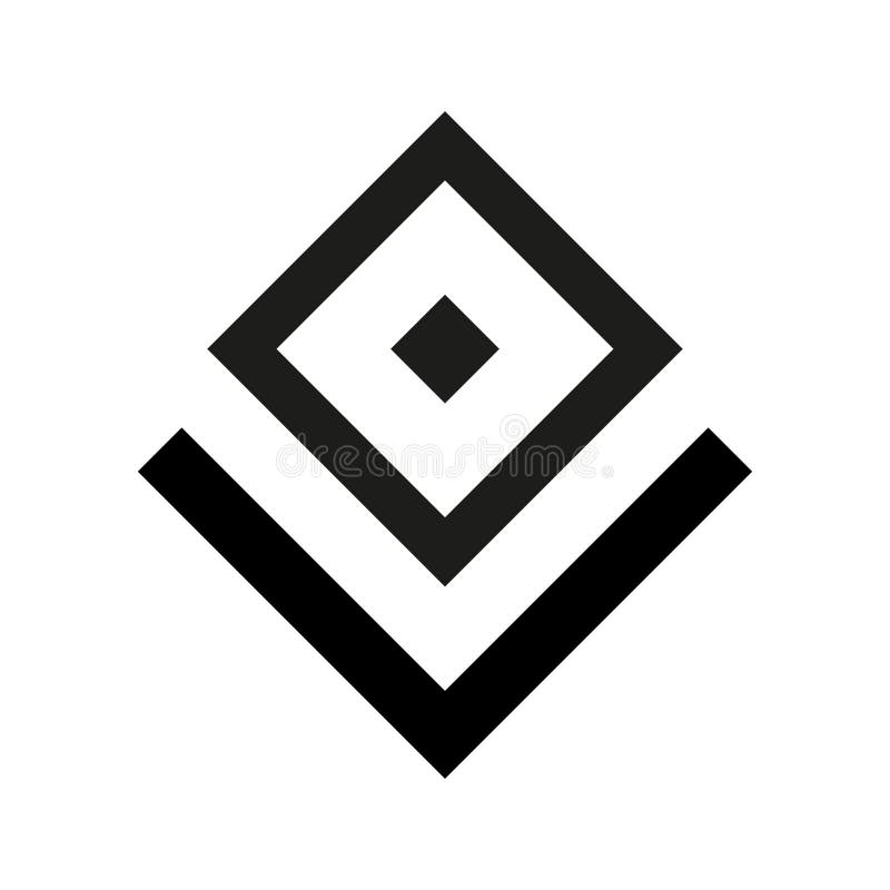 Abstract Black and White Icon. Geometric Square Element for Logo Design ...