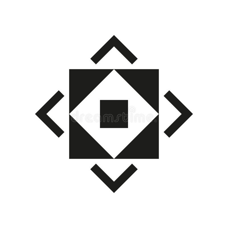 Abstract Black and White Icon. Geometric Square Element for Logo Design ...