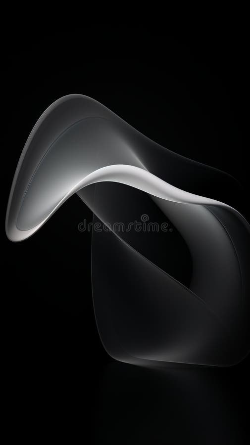 An Abstract Black and White Image of a Curved Object Stock Illustration ...