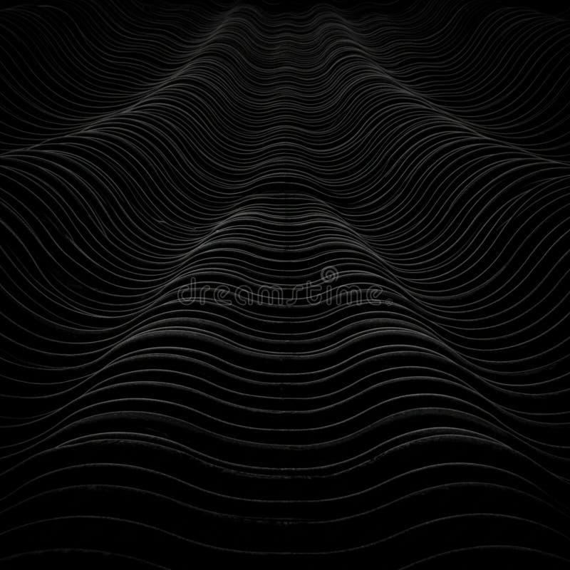 Abstract Black and White Image Featuring a Series of Parallel, Wavy ...