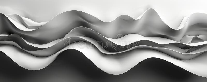 Abstract Black and White Waves and Curves in a Flowing Pattern Stock ...