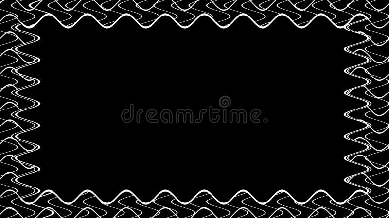 Abstract White Wavy Frame on Black Background Stock Footage - Video of ...