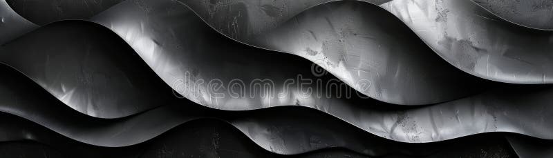 Abstract Black and White Image of Flowing, Wave-like Shapes Stock ...