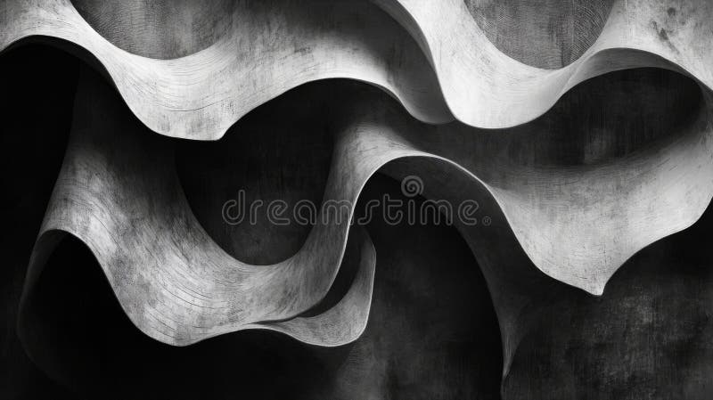 Abstract Black and White Image of Intertwined Curving Shapes Stock ...