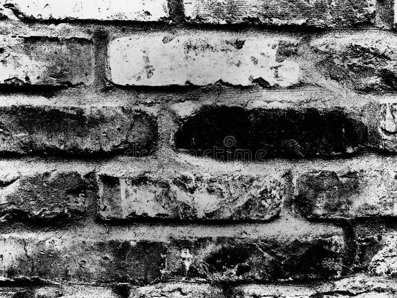 Abstract Black and White Image of an Old Brick Wall. Space for ...