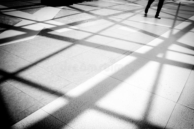 Abstract Black and White Image of Shadows Cast by a Grid-like Structure ...