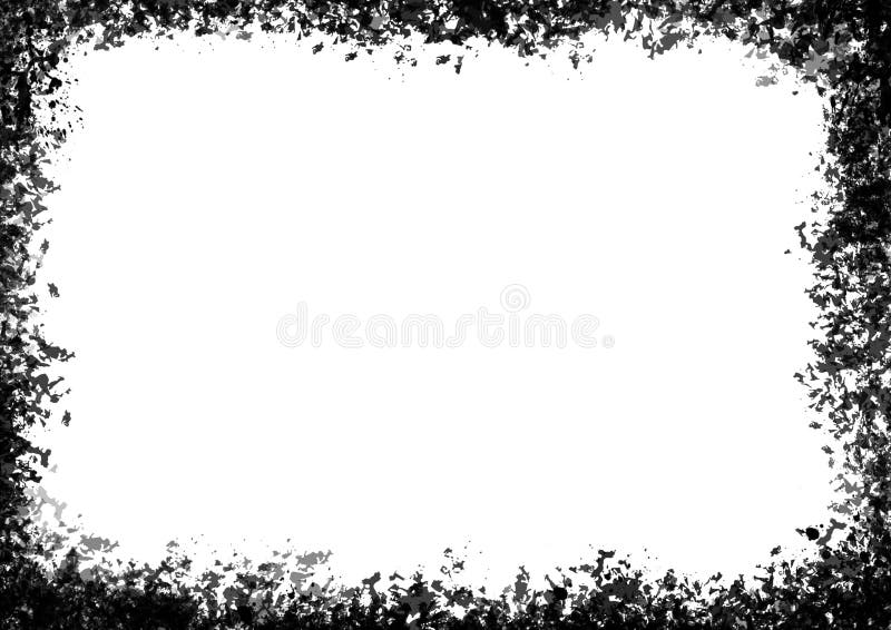 Abstract Black and White Ink Border Stock Photo - Illustration of ...