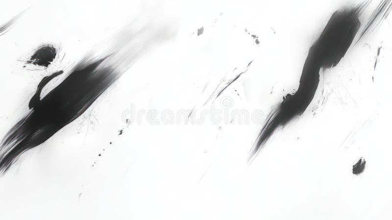 Abstract Black and White Ink Splashes on a Light Background, Creating a ...