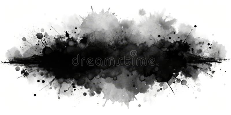 Abstract Black and White Ink Splatter Banner Design. Generative AI ...